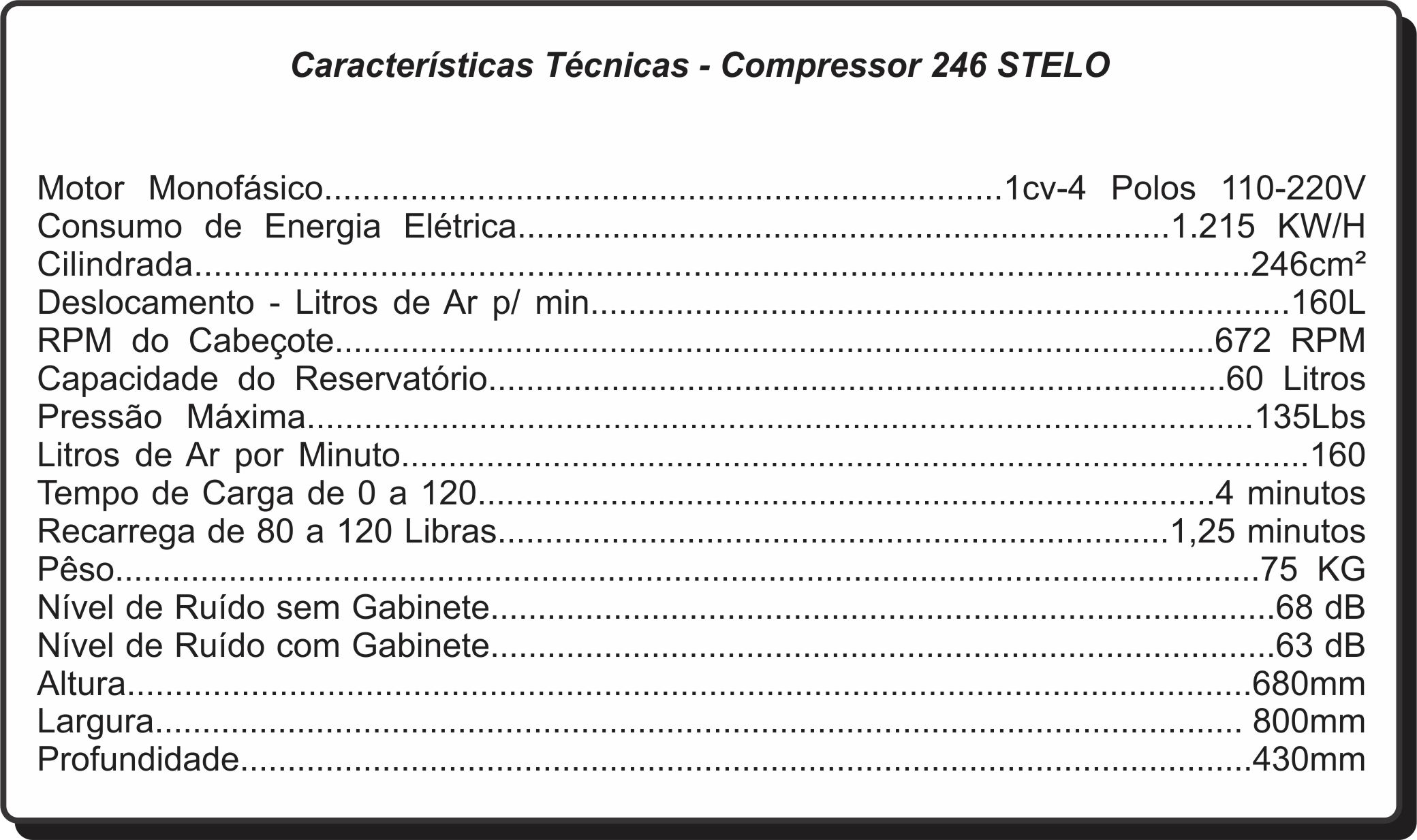 Compressor Odontológico Stelo 246 - DENTAL STILO